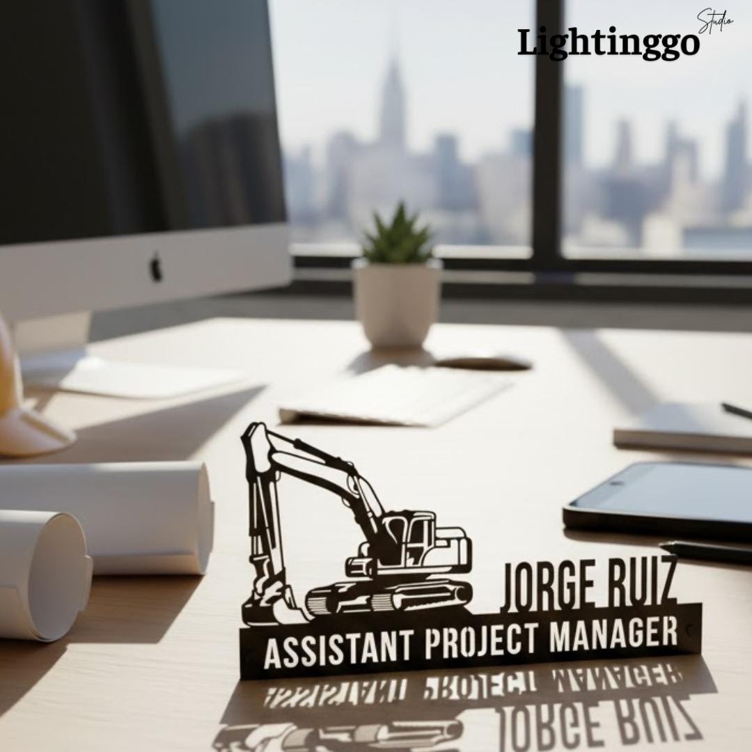 Personalized Construction Project Manager Name Plate, Custom Civil ...