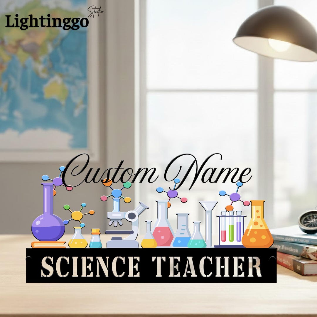 Custom Science Teacher Name Plate, Lab Classroom Decor, Personalized ...