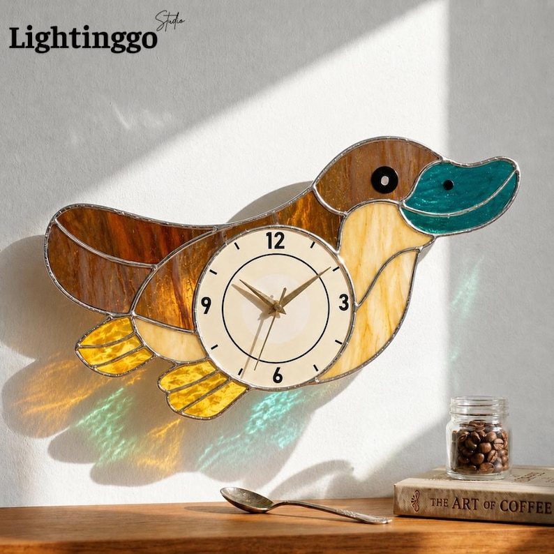 Platypus Stained Glass Wall Clock, Unique Animal Decor, Cute Wildlife ...