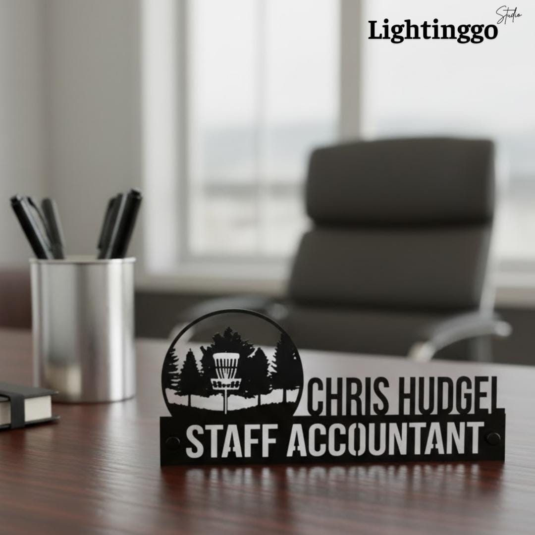 Personalized Disc Golf Desk Name Plate, Custom Metal Office Sign, Gift ...