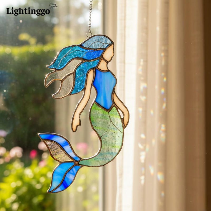 Mermaid Decor Glass Art - Etsy