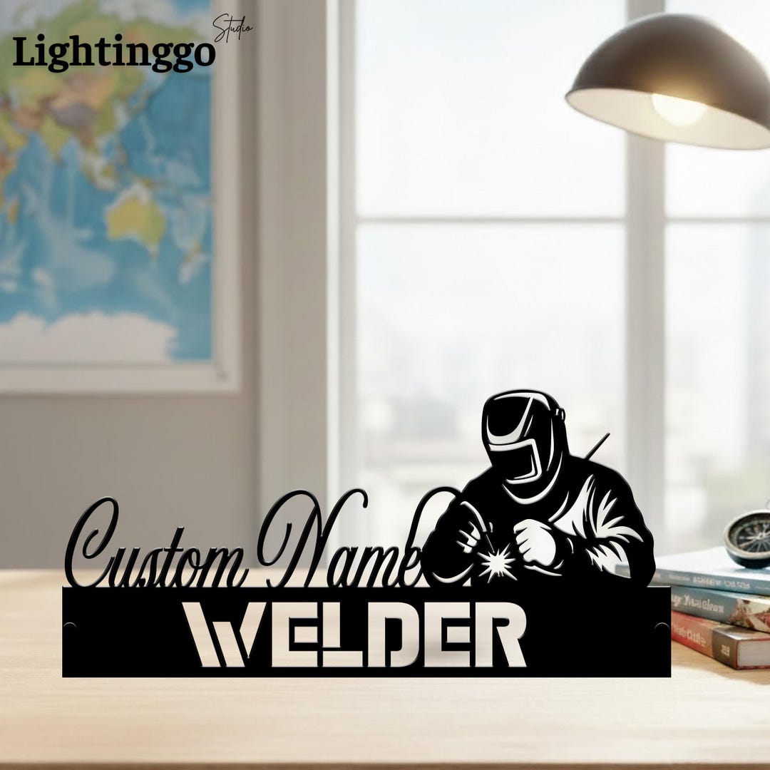 Custom Welder Name Plate, Welding Shop Decor, Personalized Name Plate ...