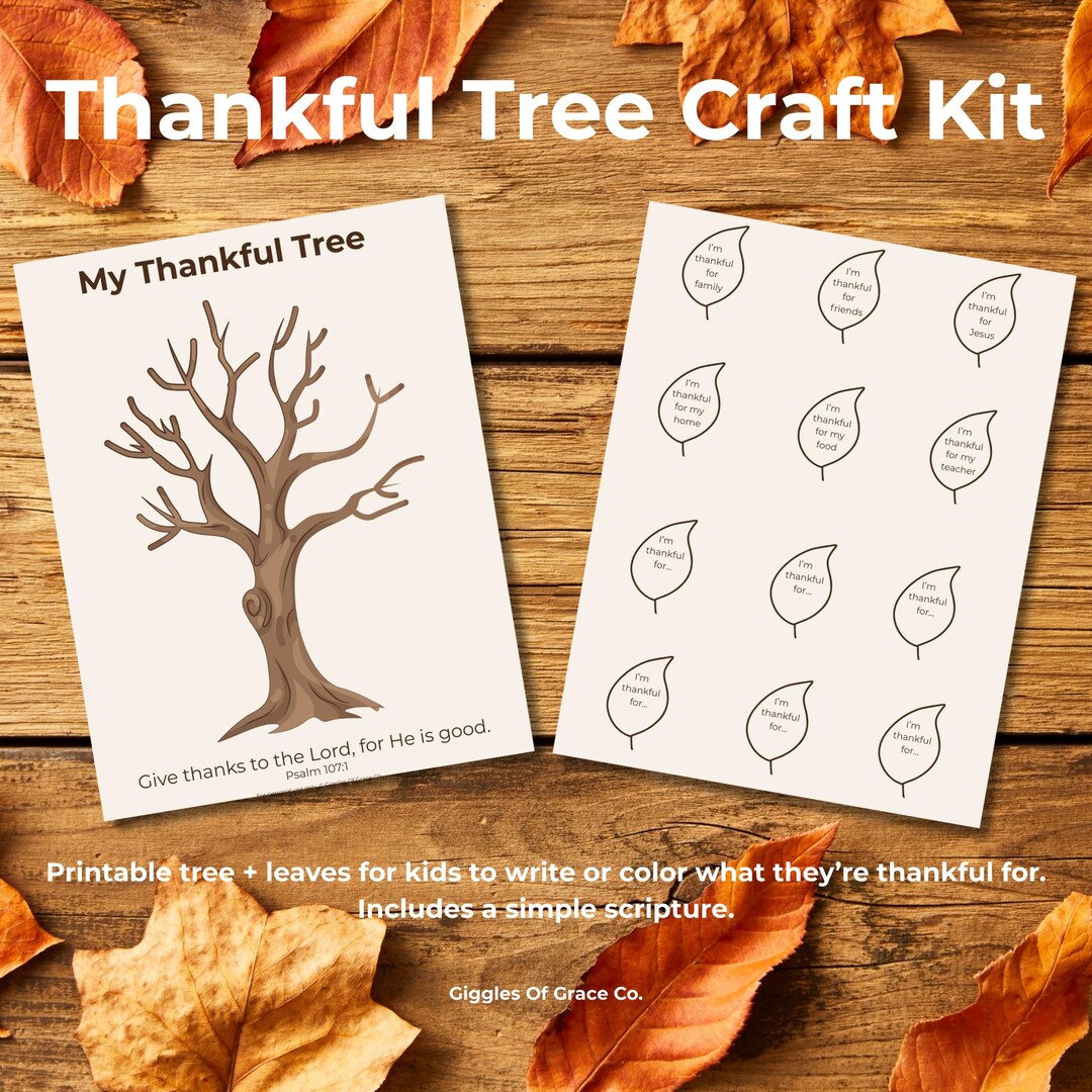 Thankful Tree Kids Thanksgiving Craft | Gratitude Activity | Christian ...