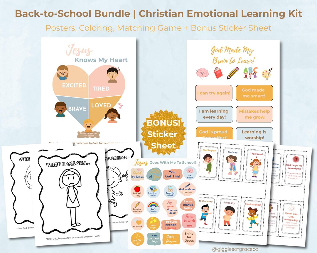 Back-to-school Christian Kids Bundle | Bible Printables, Coloring Pages ...