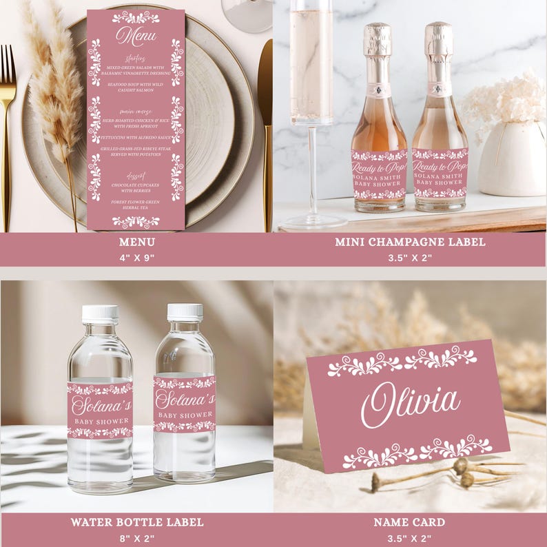 Pink Cielito Lindo Baby Shower Bundle Girl, Editable Cielito Lindo ...