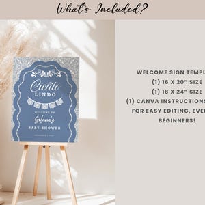 Blue Cielito Lindo Baby Shower Editable Welcome Sign, Cielito Lindo ...