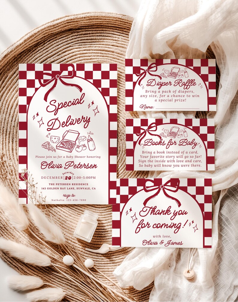 Special Delivery Baby Shower Invitation, Editable Pizza Baby Invite ...