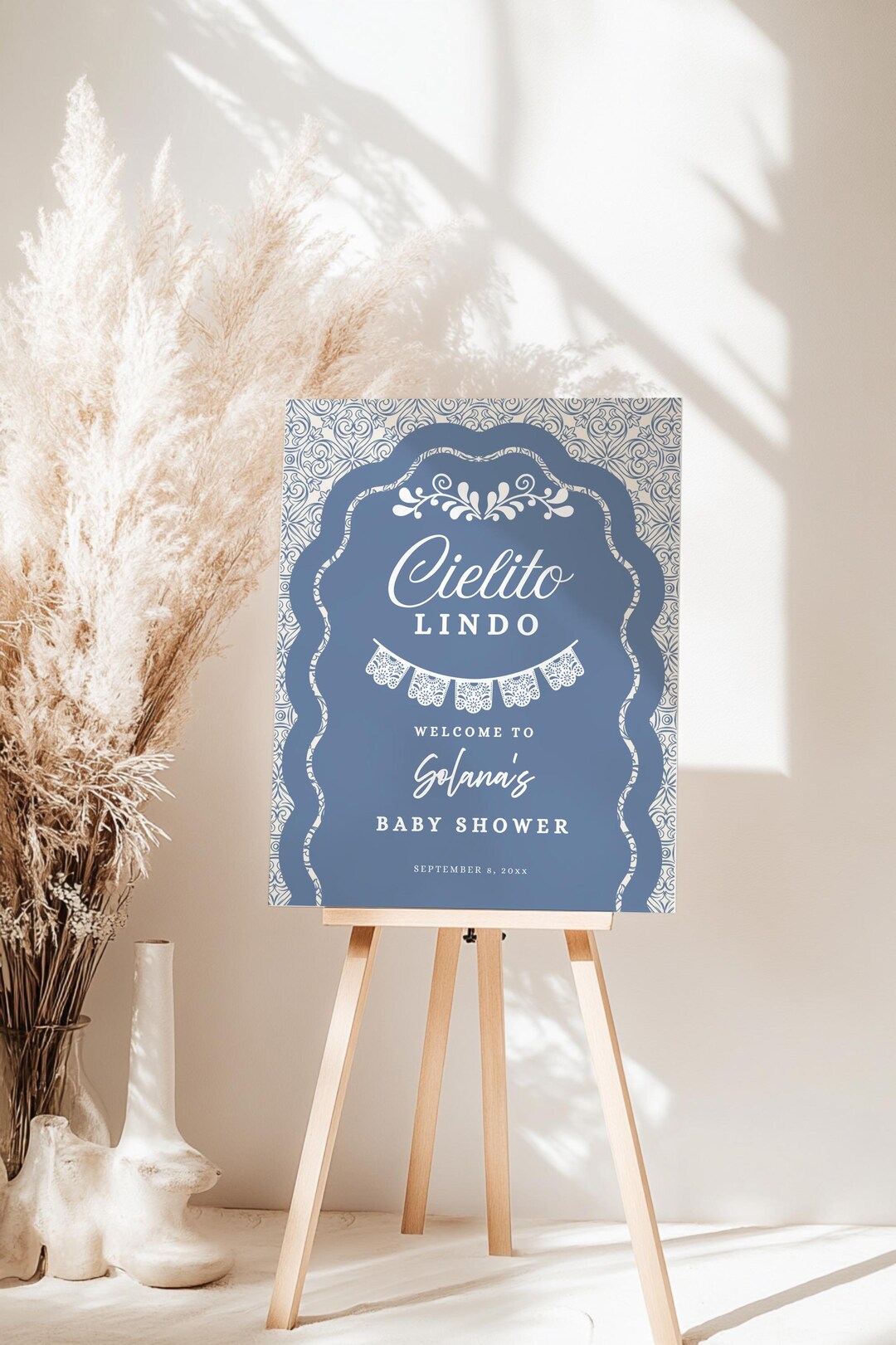 Blue Cielito Lindo Baby Shower Editable Welcome Sign, Cielito Lindo ...