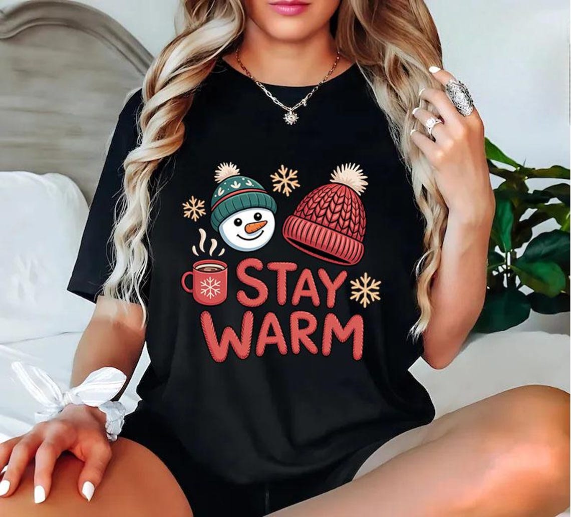 Stay Warm PNG | Winter Hot Cocoa Snowman Design | Christmas Sweater ...