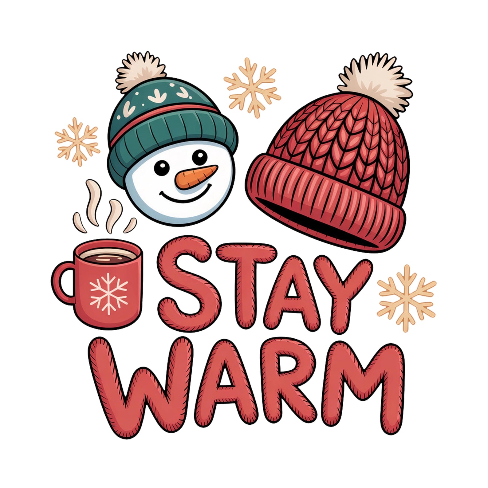 Stay Warm PNG | Winter Hot Cocoa Snowman Design | Christmas Sweater ...