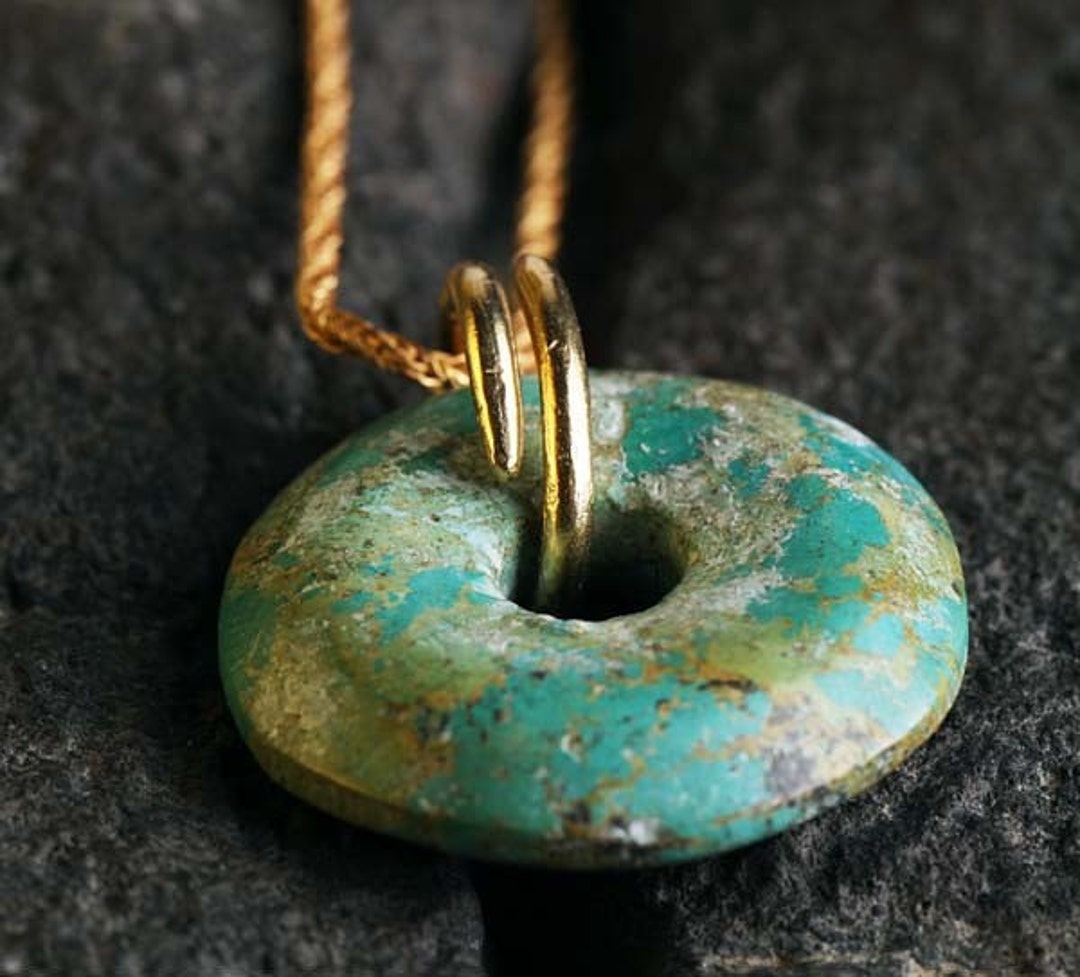 Turquoise Necklace Gold Fill Chain Long Necklace Turquoise - Etsy