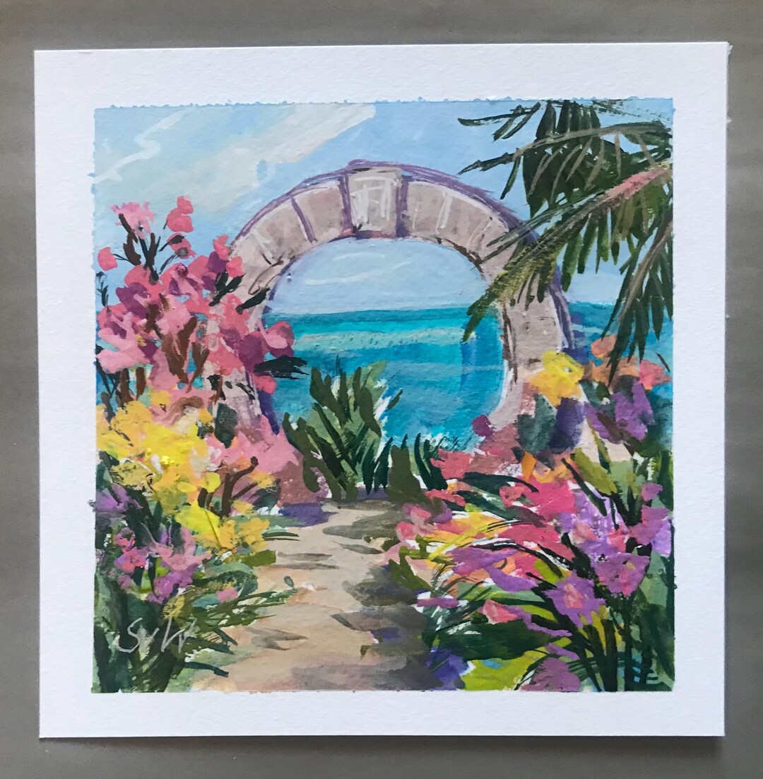 Bermuda Painting , Bermuda Moongate Painting ,tropical Painting ...