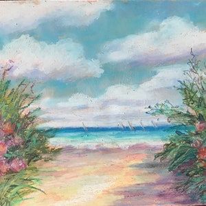 Bermuda Beach Original Painting on Board,8 X 10’’ - Etsy