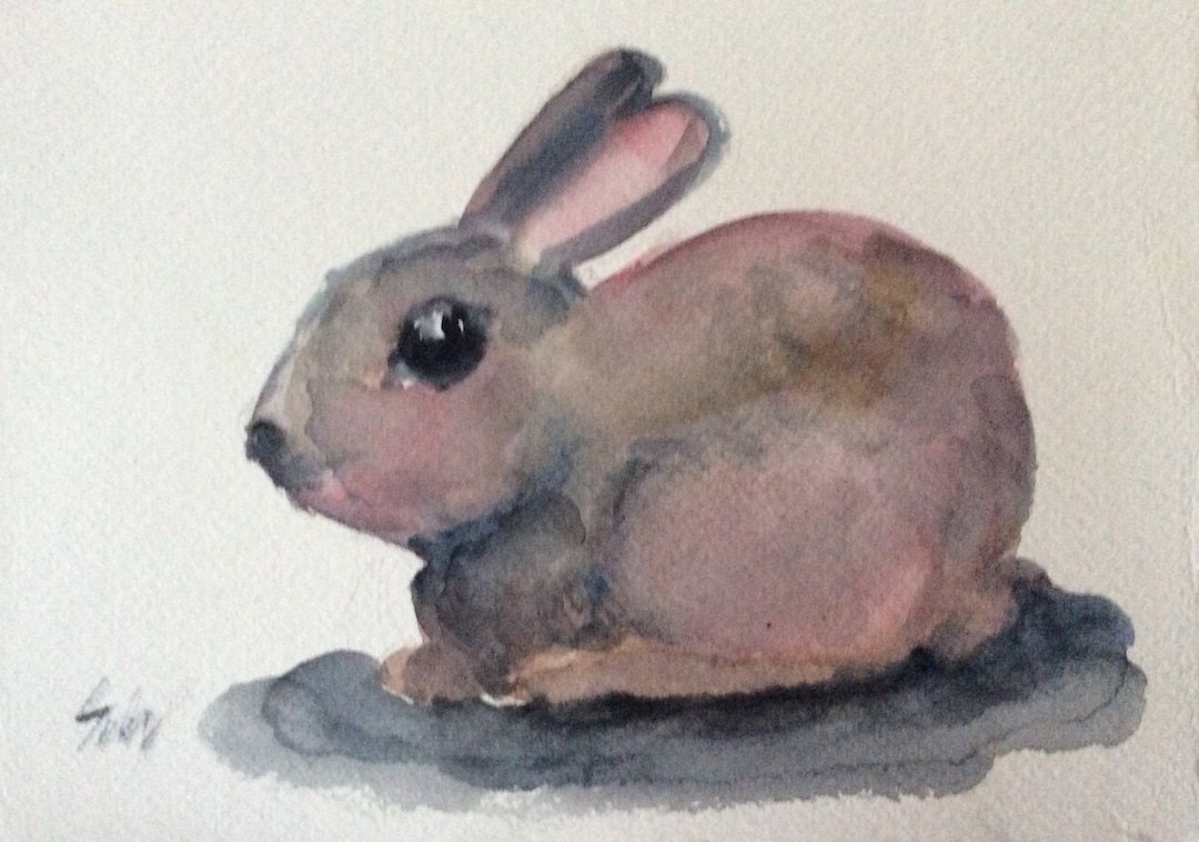 Rabbit Painting ,bunny Original Watercolour Painting , Original Art ,5 ...