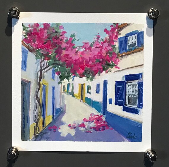 Algarve Painting portugal Painting Original Gouache - Etsy