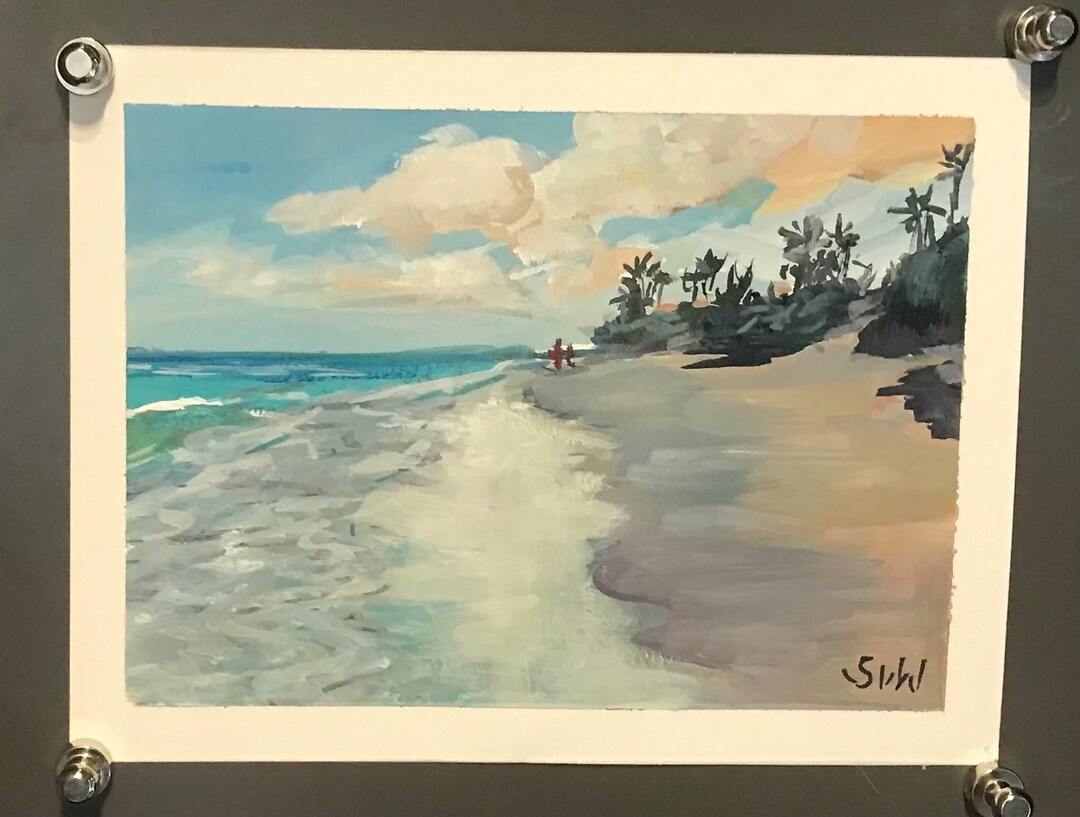 Bermuda Painting Beach Painting , Coral Beach ,original Painting,6 X 8 ...