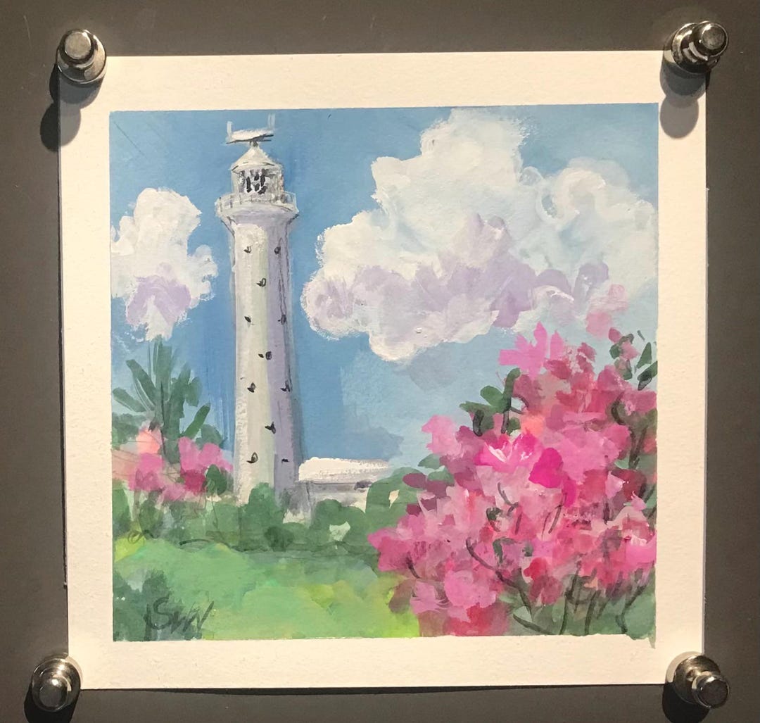 Bermuda Lighthouse Painting ,gibbs Hill Lighthouse ,seascape Original ...