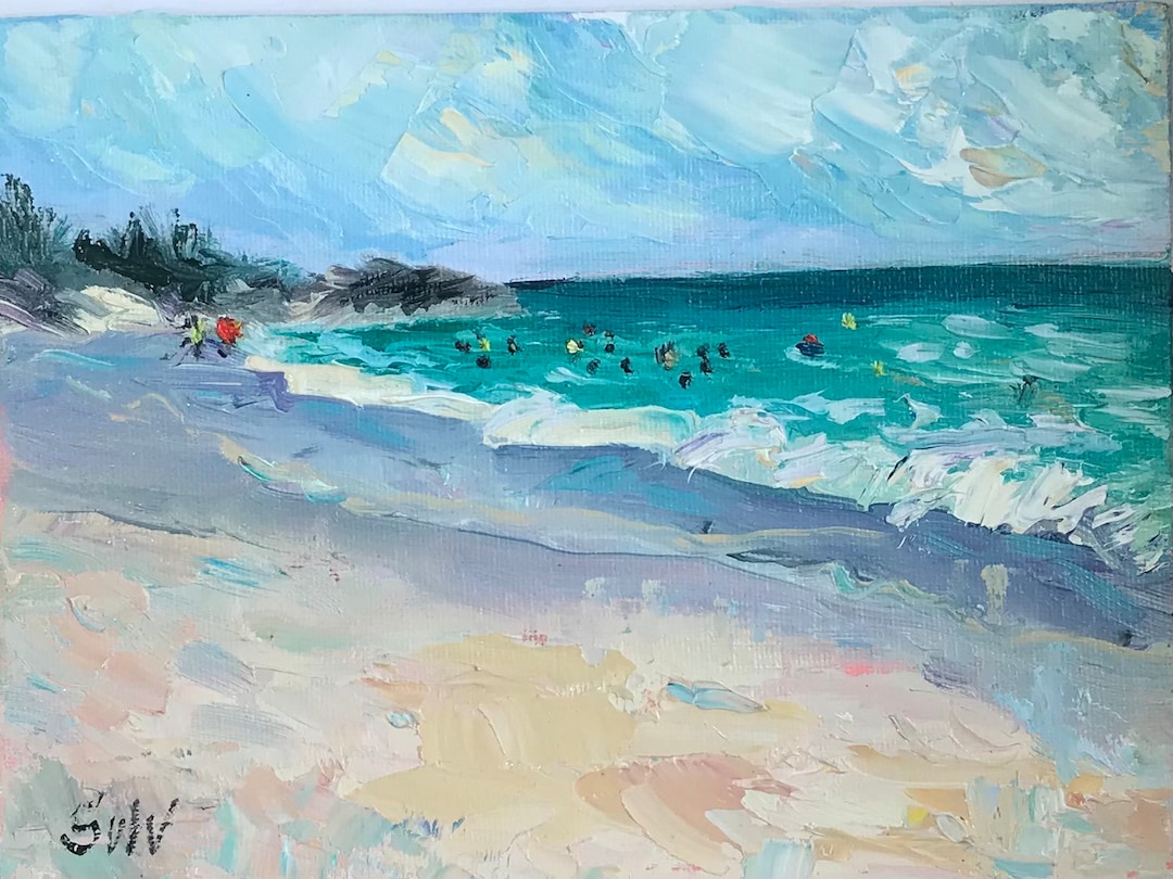 Bermuda Beach Original Painting Horseshoe Bay Beach Oil Painting on ...