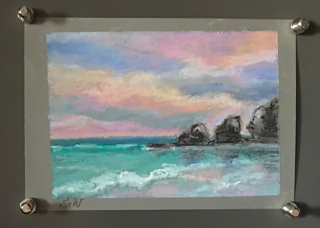 Bermuda Painting Beach Painting ,horseshoe Beach ,original Painting,6 X ...