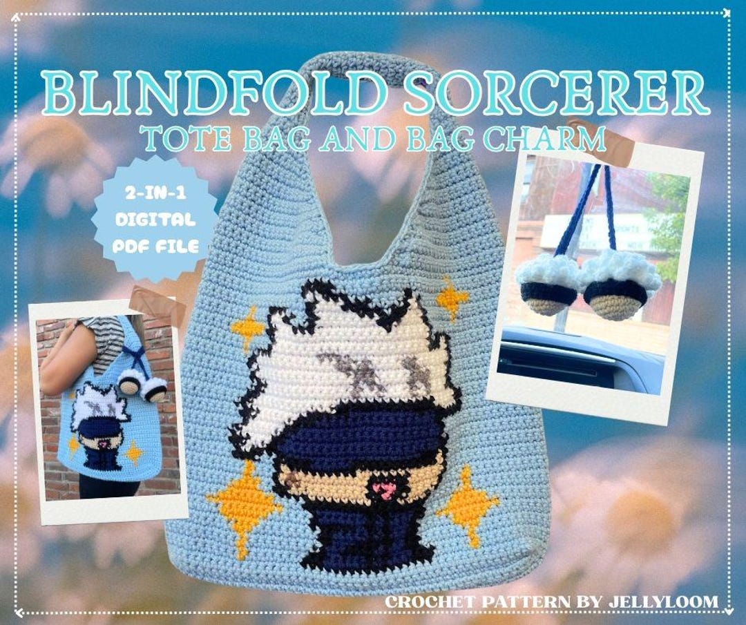 Blindfold Sorcerer Tote Bag and Charm 2-in-1 Crochet Pattern - Etsy
