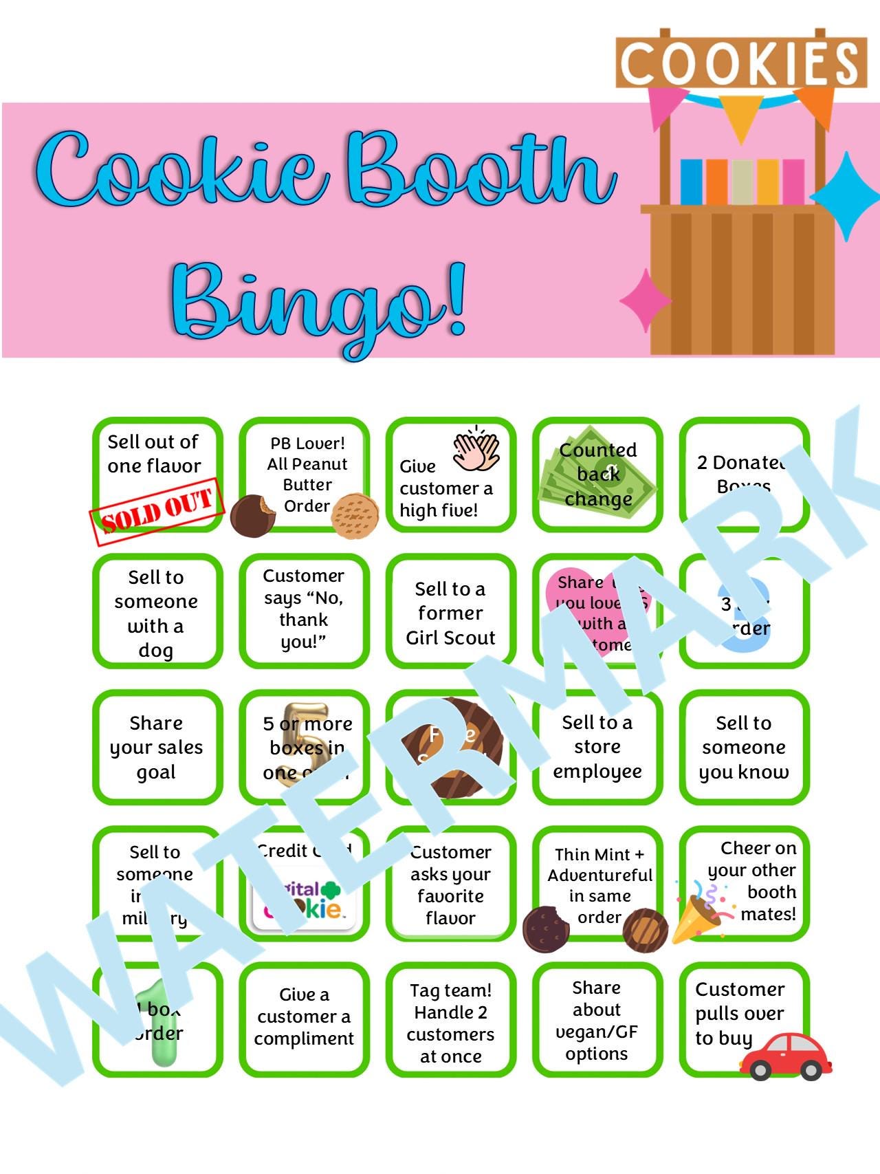 Girl Scout Cookie Booth Bingo 2025 LBB - Etsy