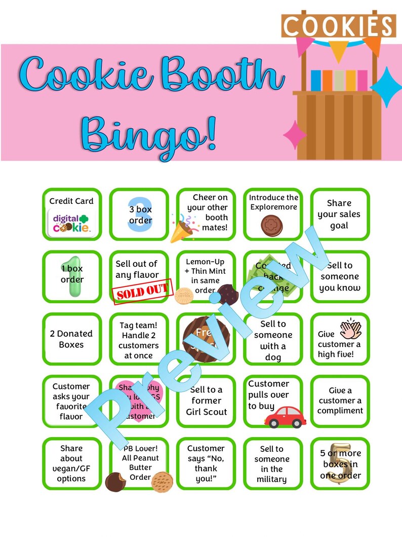 Girl Scout Cookie Booth Bingo 2026 Little Brownie Bakers - Etsy