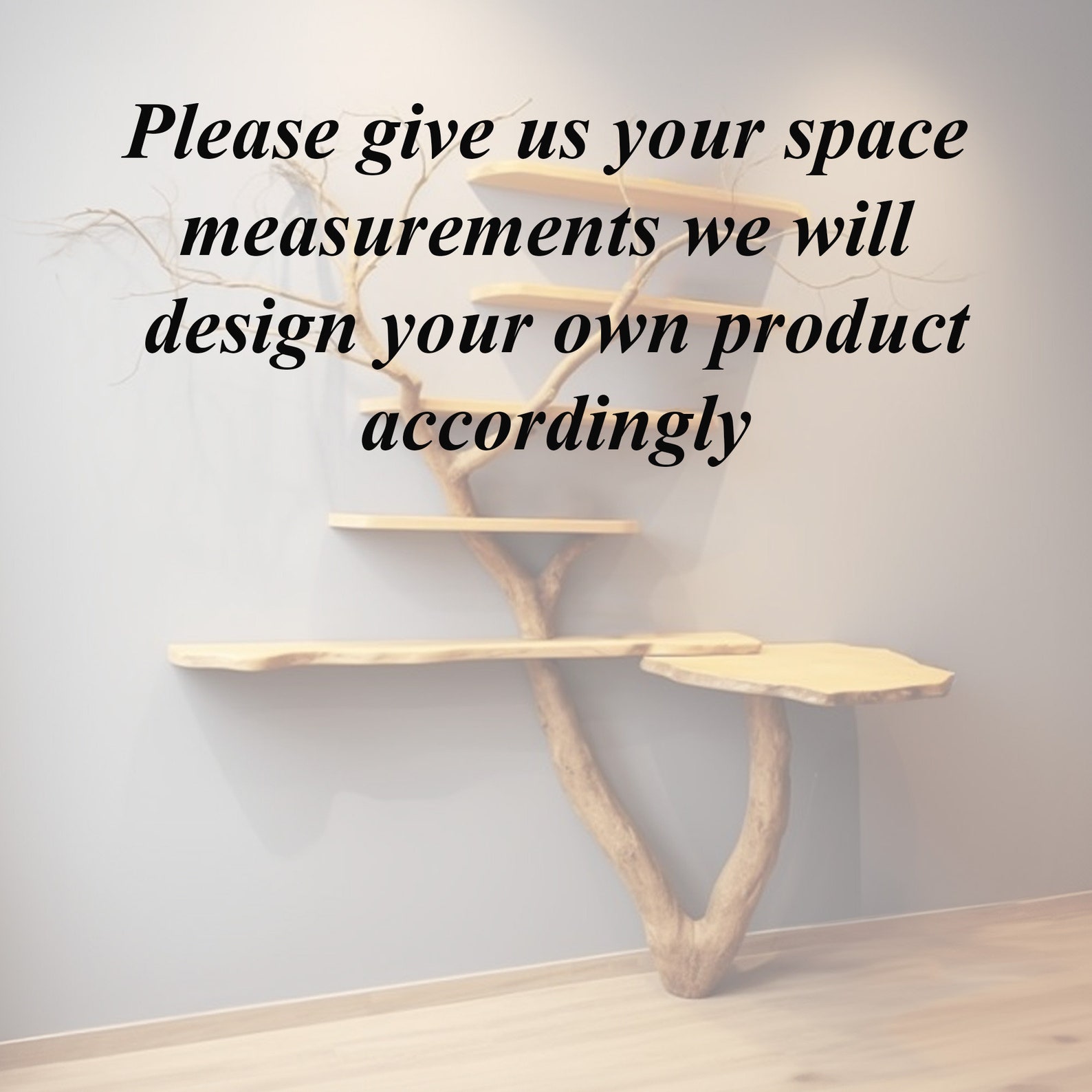 Tree Branch Shelves: a Unique Floating Wood Natural Edge Table Made of ...