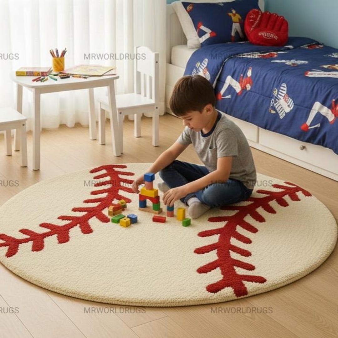 Baseball Field Round Rug – Sports Nursery Decor - Etsy