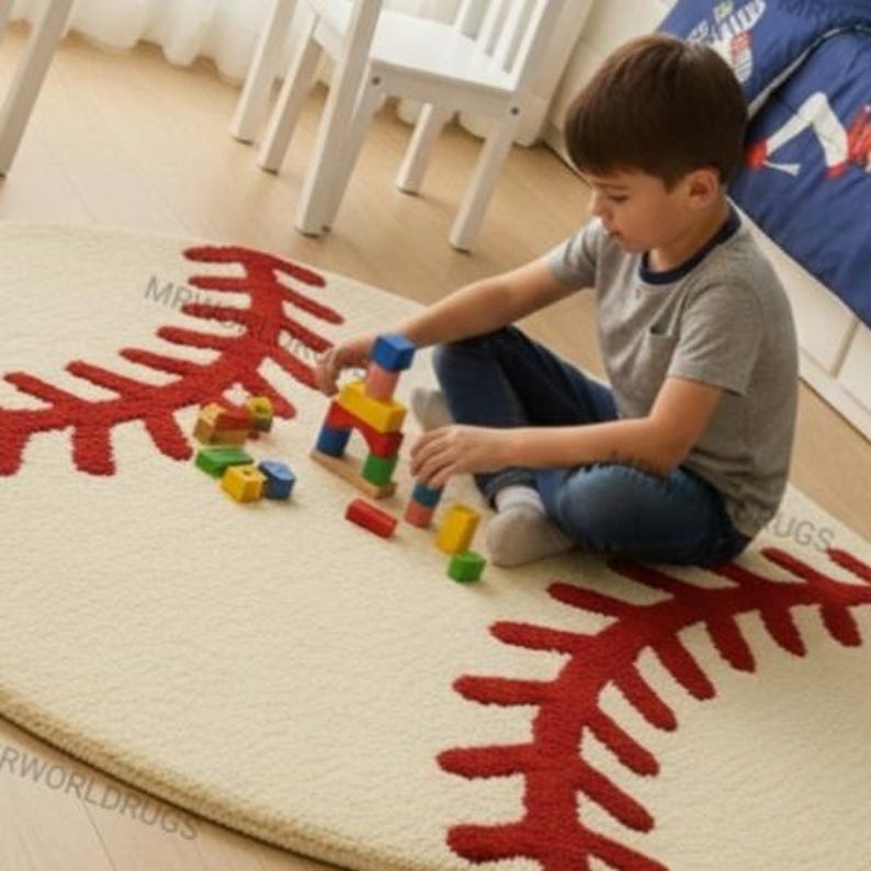 Baseball Field Round Rug – Sports Nursery Decor - Etsy