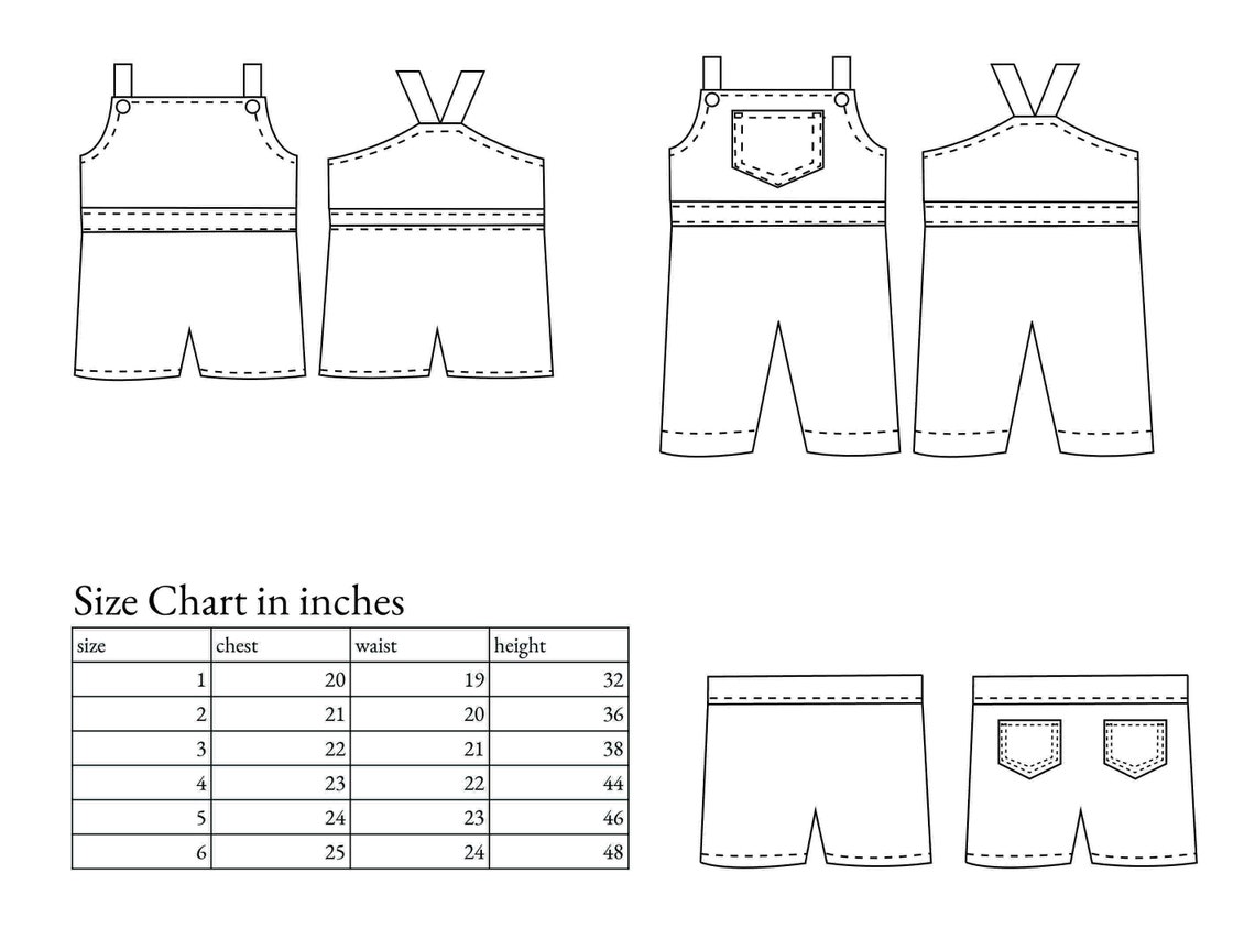 Kids Overalls PDF Sewing Pattern - Etsy Canada