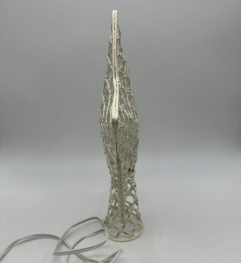 Vintage Farmhouse Style White Washed Metal Star Light up Christmas Tree ...