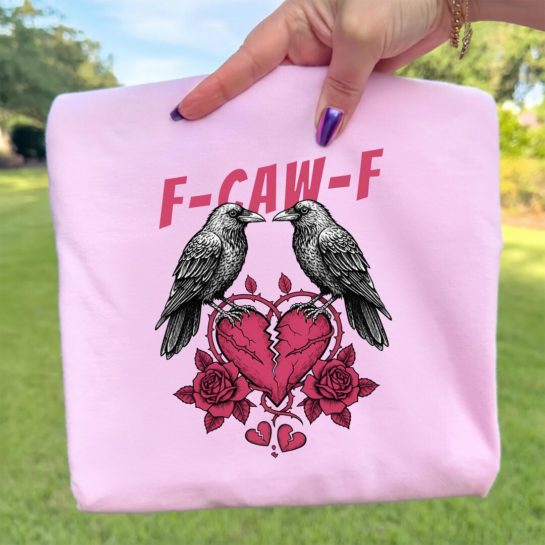 Retro Raven Anti Valentine Png, Trendy Valentine F-caw-f Crow Png, Anti ...