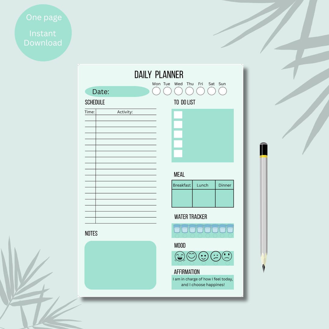Printable Daily Planner Template PDF| Simple, Minimalist Planner ...