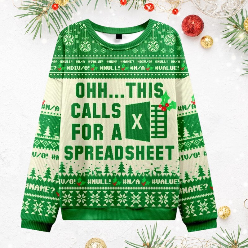 Excel Spreadsheet Sweater - Etsy