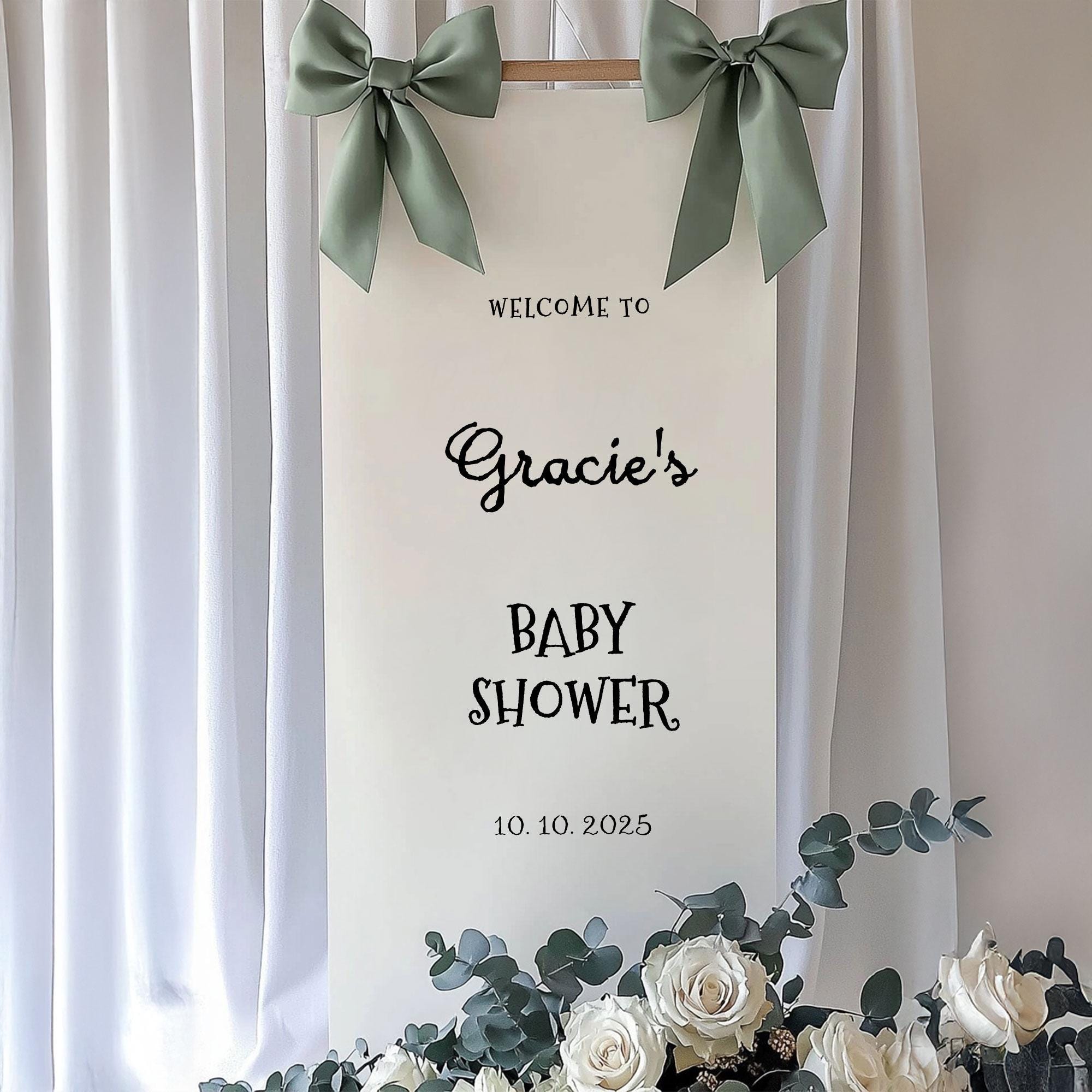 Personalized Fabric Baby Shower Sign, Custom Baby Shower Sign, Welcome ...