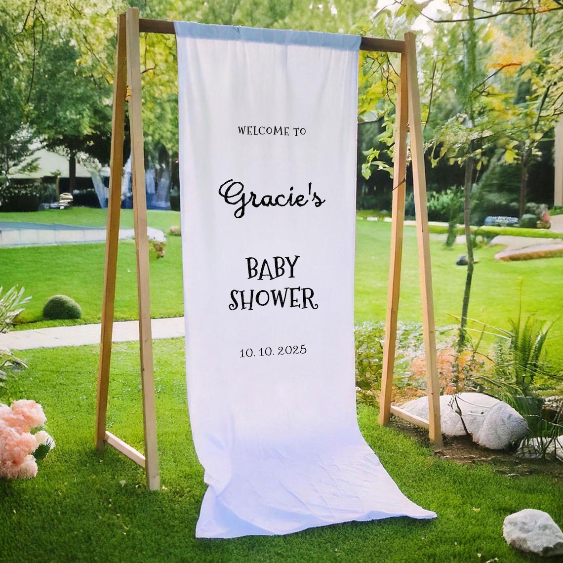 Personalized Fabric Baby Shower Sign, Custom Baby Shower Sign, Welcome ...