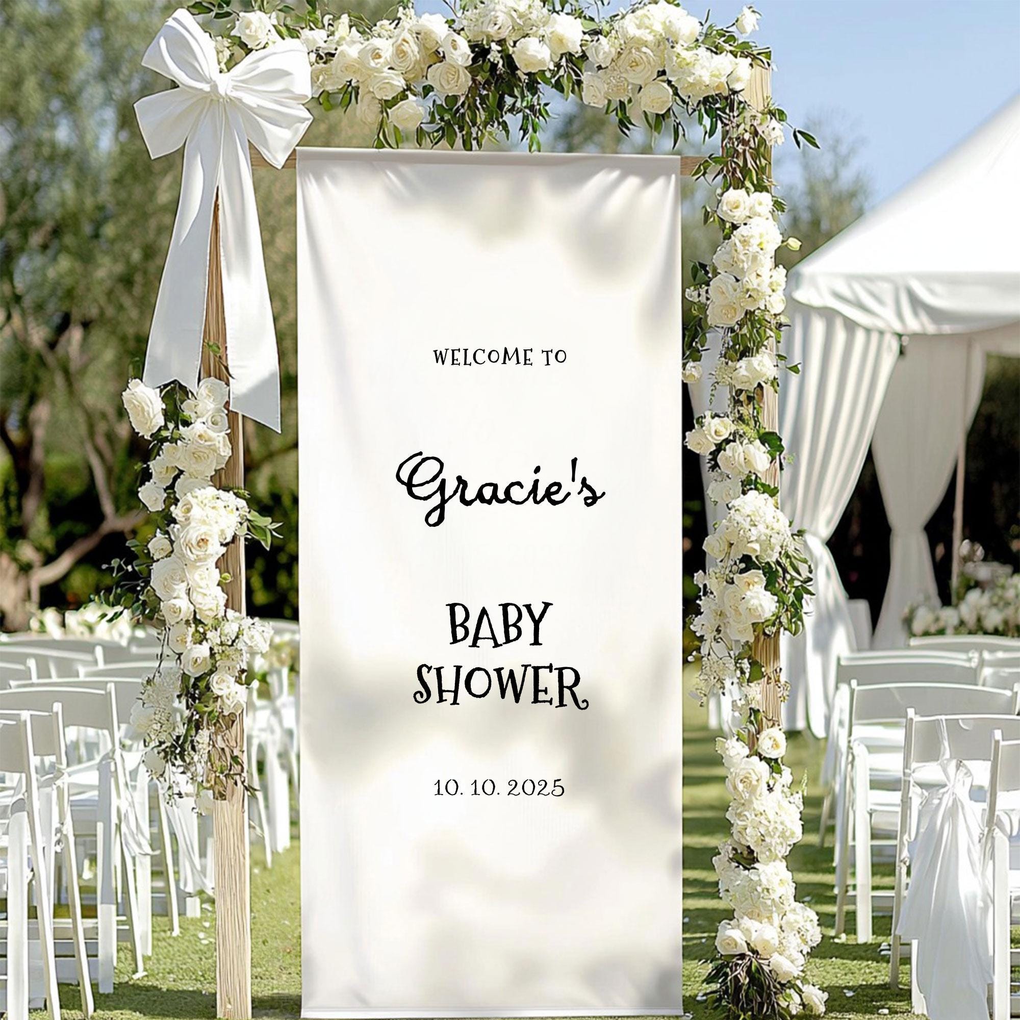 Personalized Fabric Baby Shower Sign, Custom Baby Shower Sign, Welcome ...