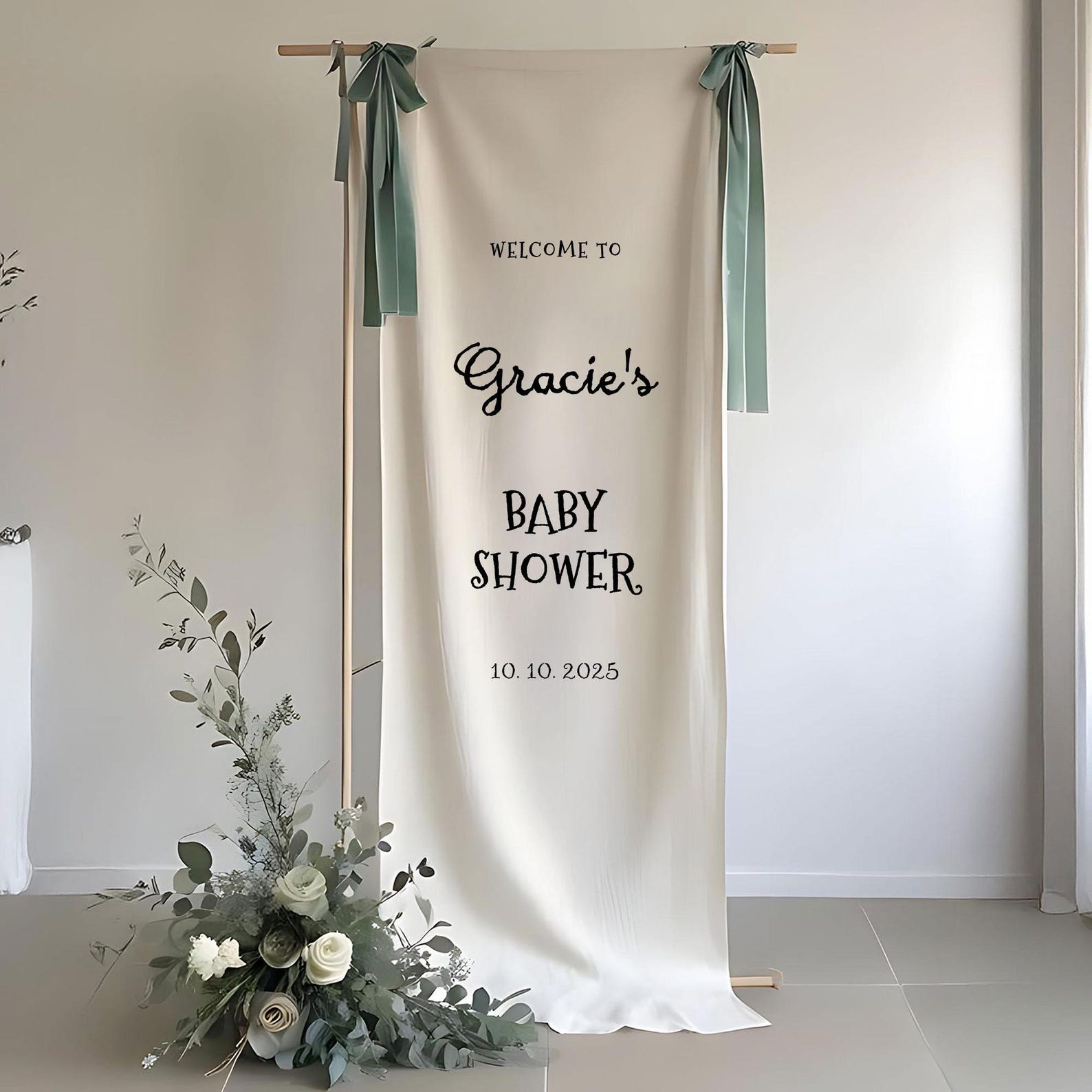 Personalized Fabric Baby Shower Sign, Custom Baby Shower Sign, Welcome ...