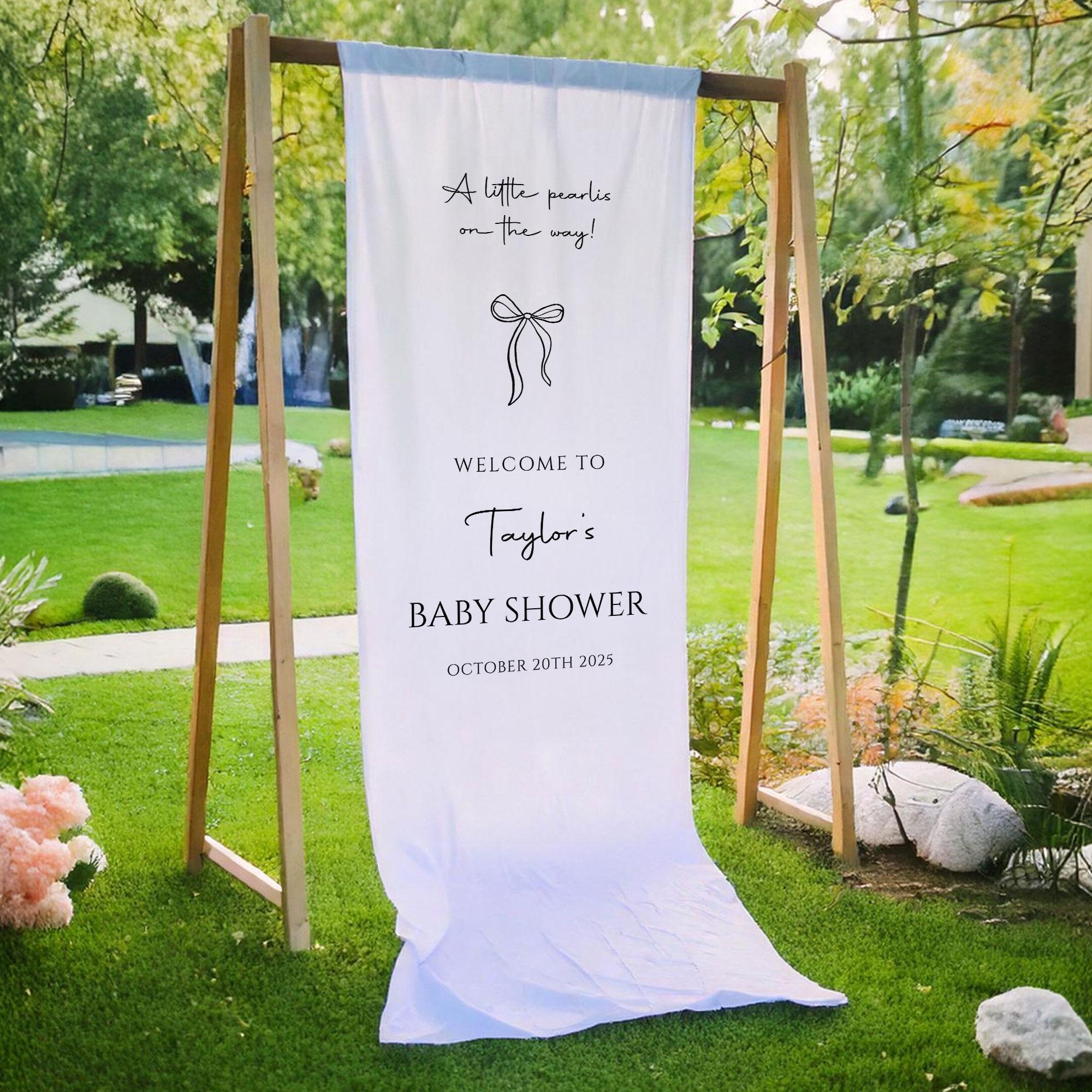 Personalized Fabric Baby Shower Banner, Custom Baby Shower Sign ...