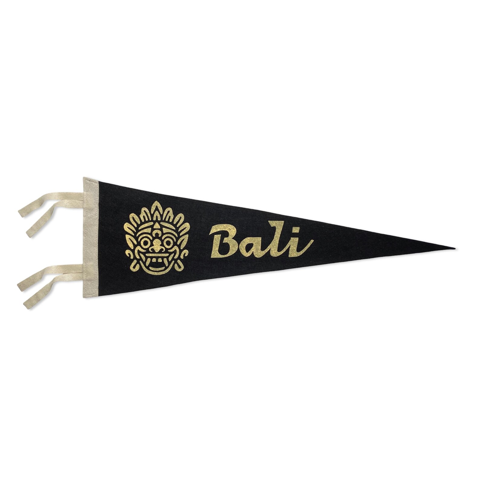 Bali Barong Pennant Flag: Handmade Felt Wall Banner | Vintage Balinese ...