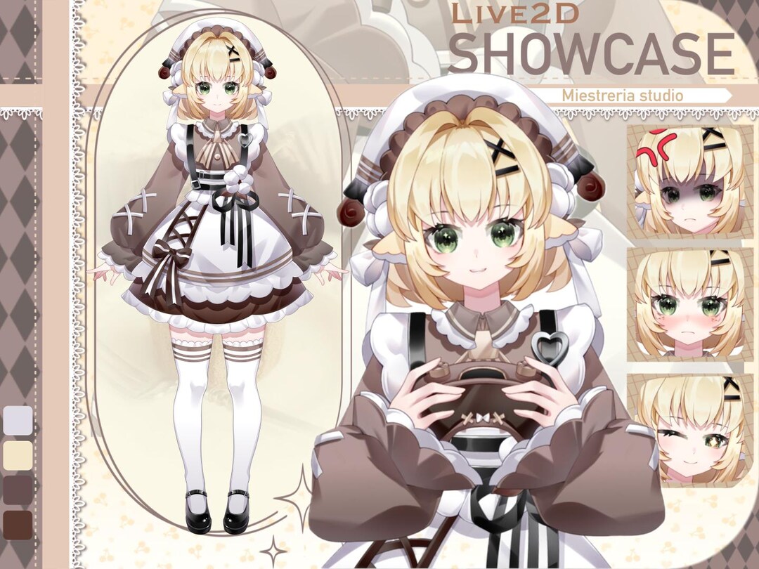 Maid Premade Live2d Vtuber Studio Model/vts/fully Rigged/vtuber Model Premade - Etsy