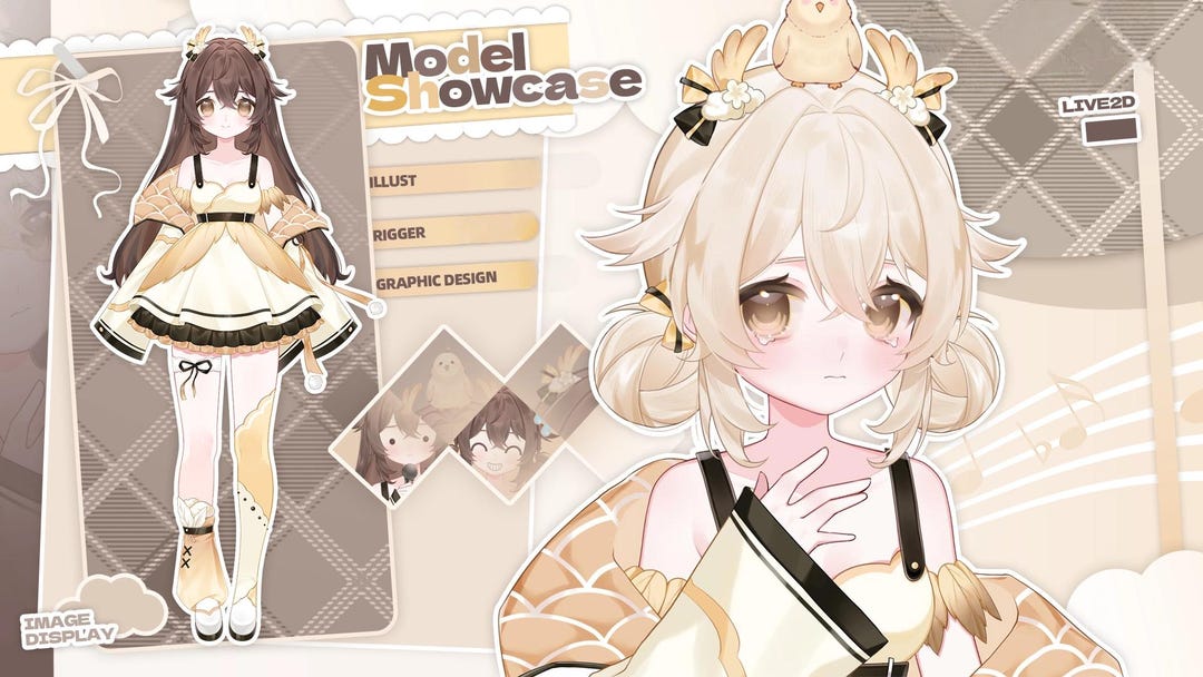 Koi/premade Live2d Vtuber Studio Model/vts/fully Rigged/vtuber Model Premade/20+exp/background+4 ...