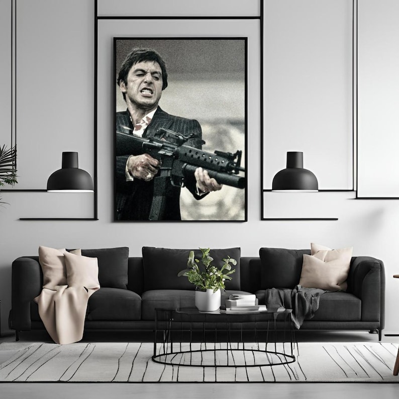 Iconic Scarface Tony Montana Wall Art - Gangster Canvas Print, Retro ...