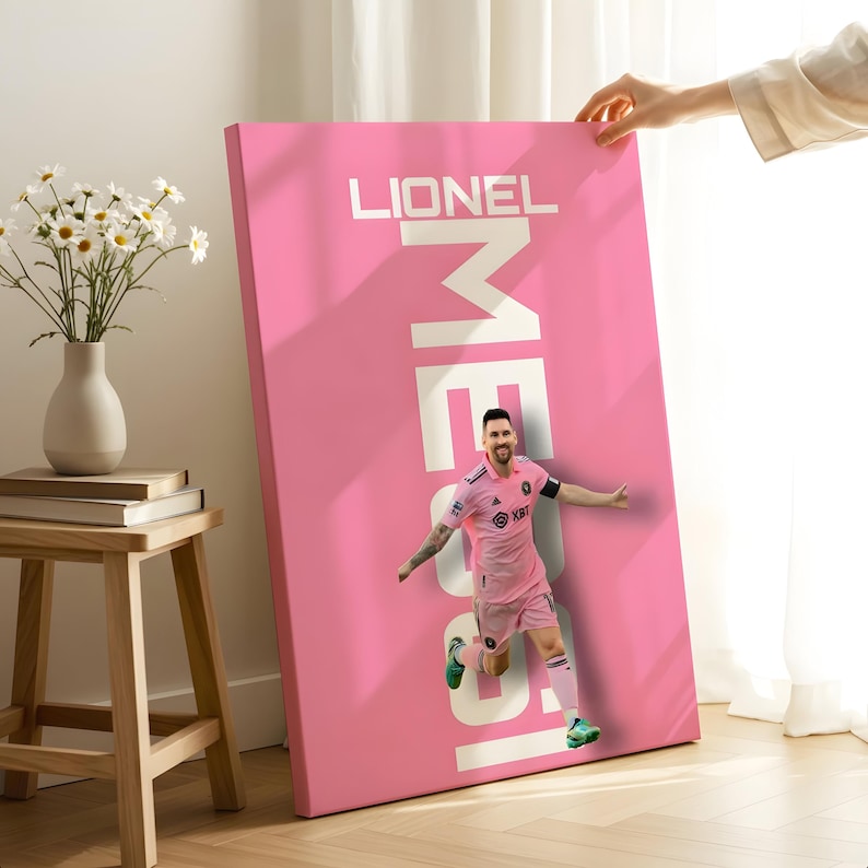 Lionel Messi Inter Miami Celebration Canvas Print | GOAT Soccer Artwork ...