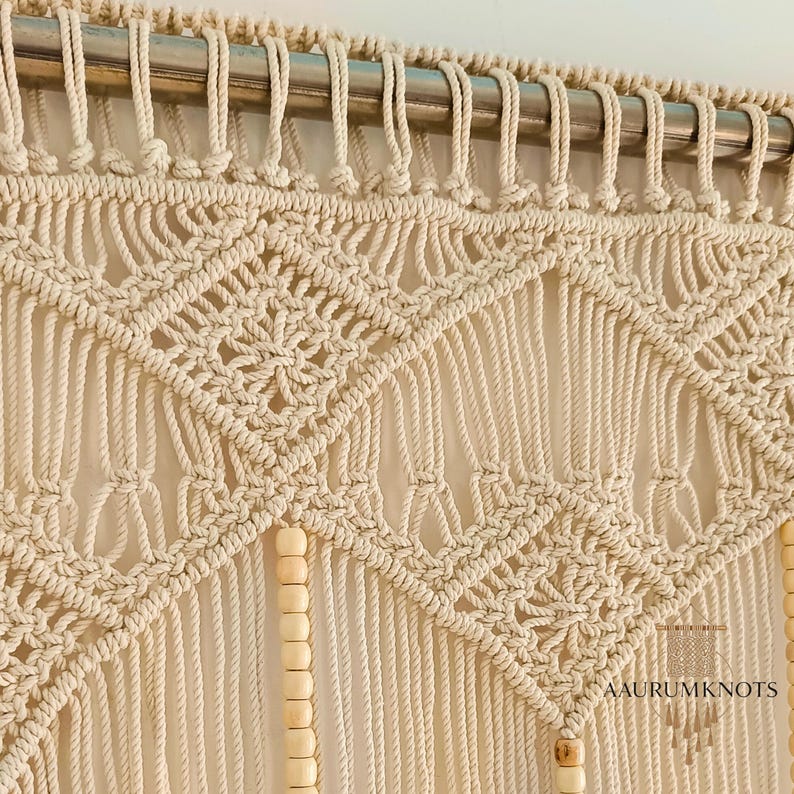 Handmade Macrame Valance - Boho Window Valance Curtain | Macrame Wall ...