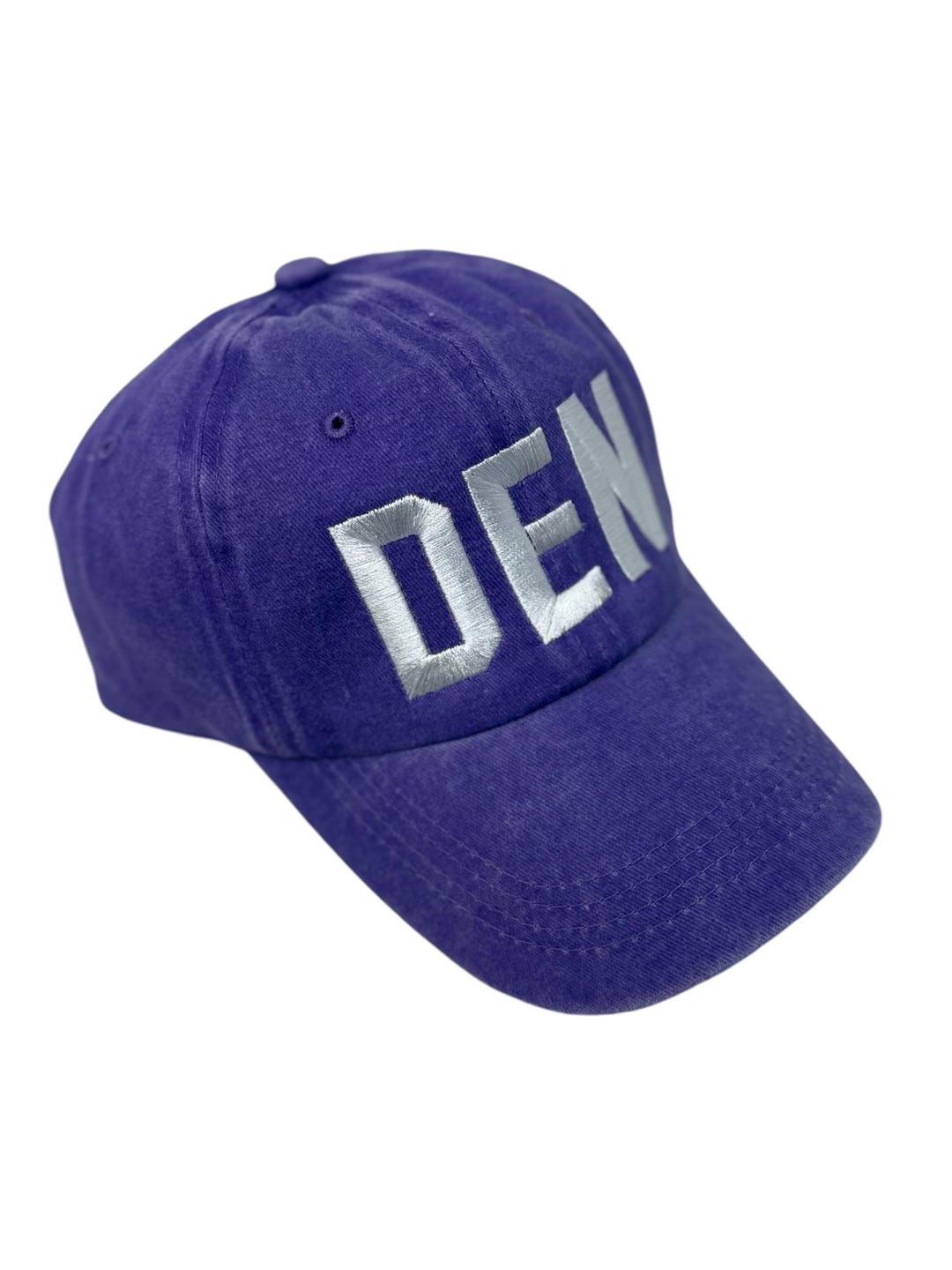 Embroidered DEN Denver Airport Code Hat - Pigment Dyed Purple - Etsy