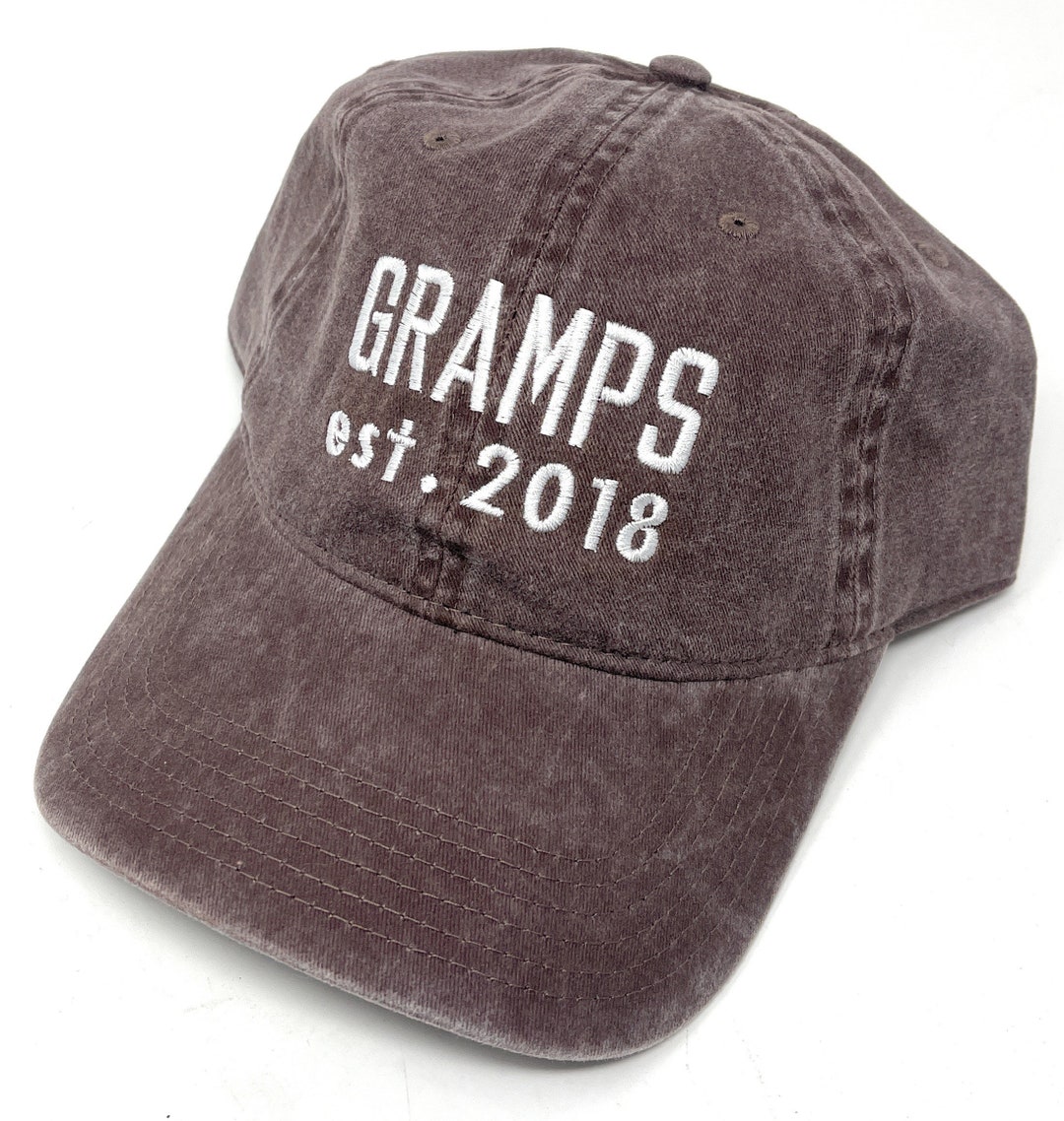 Custom Embroidered Grandpa GRAMPS (year Est.) Baseball Hat (expresso ...