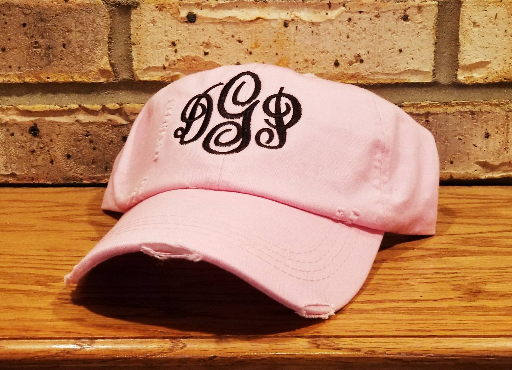 Monogrammed Distressed Baseball Hats - Embroidered, Personalized Ball ...
