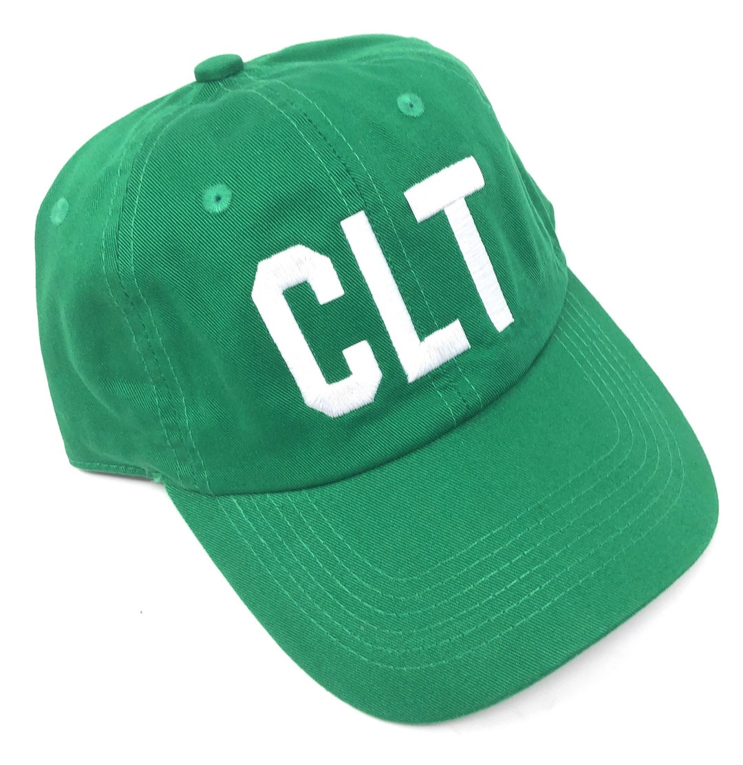 Embroidered CLT Airport Code Baseball Hat - Kelly Green - Etsy