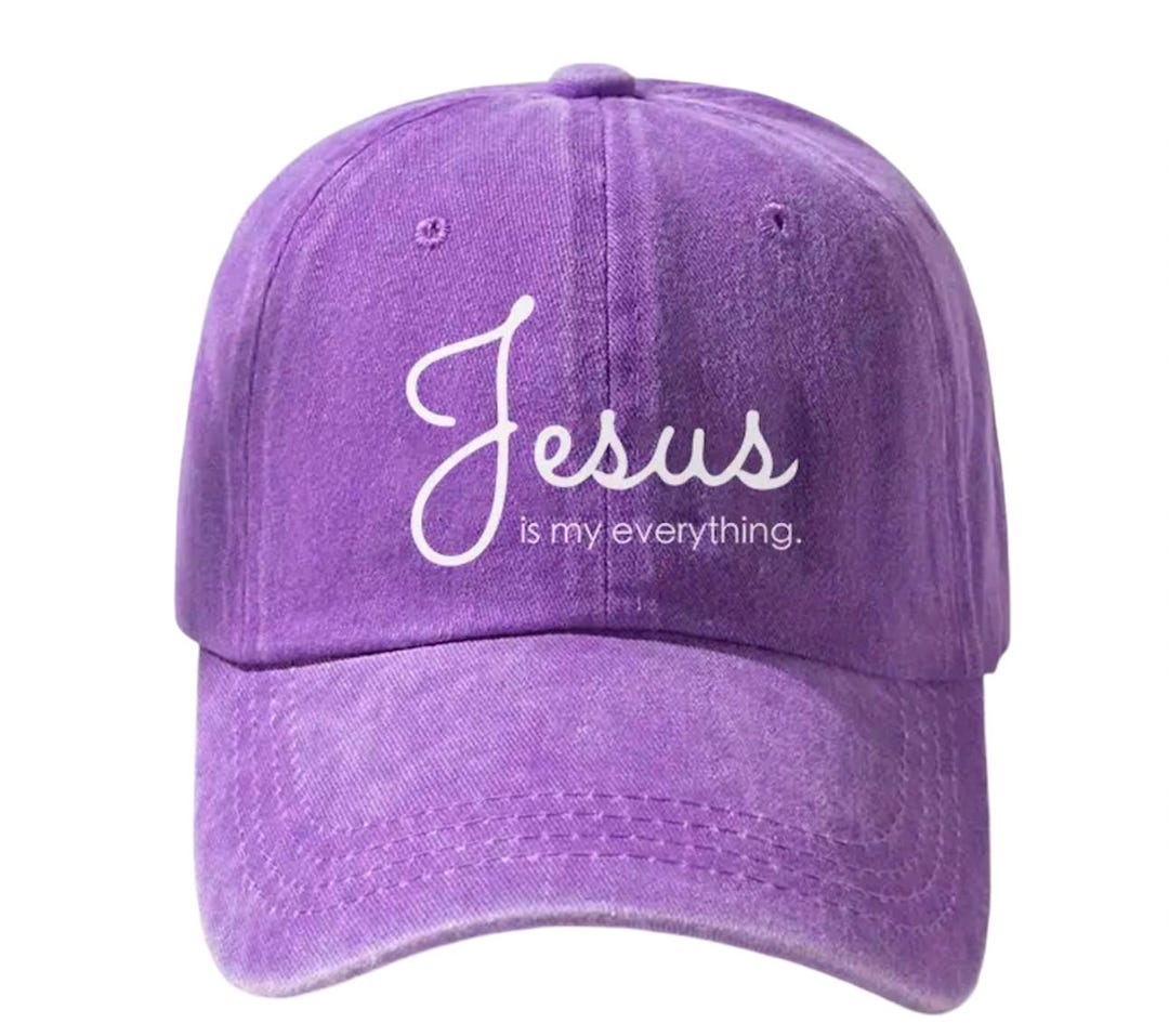 Custom Embroidered Living on A Prayer Christian Baseball Hat (pigment ...